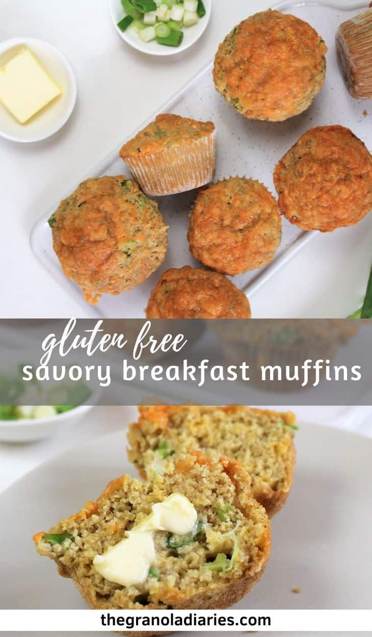 Savory Cheddar Muffins with Scallions (Gluten Free) - The Granola Diaries